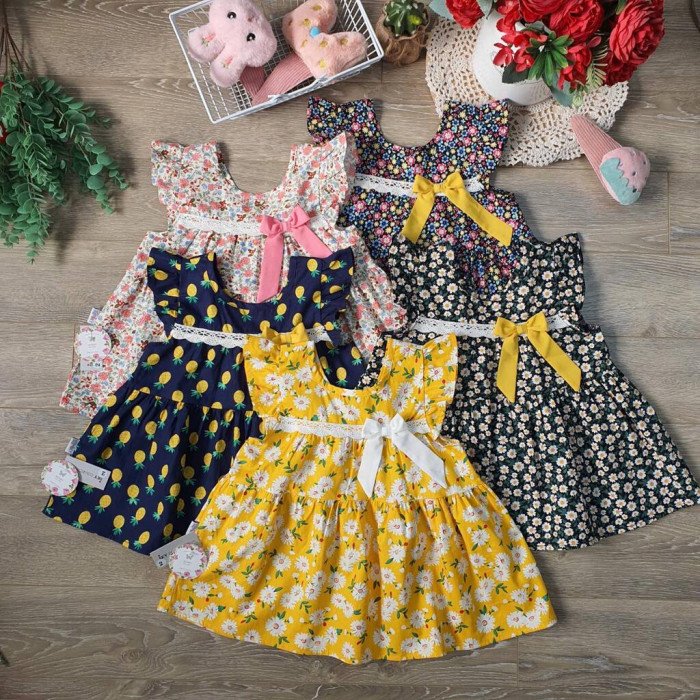 BÁN SỈ Bộ lanh hoa bé gái size 4-8 - BL20275